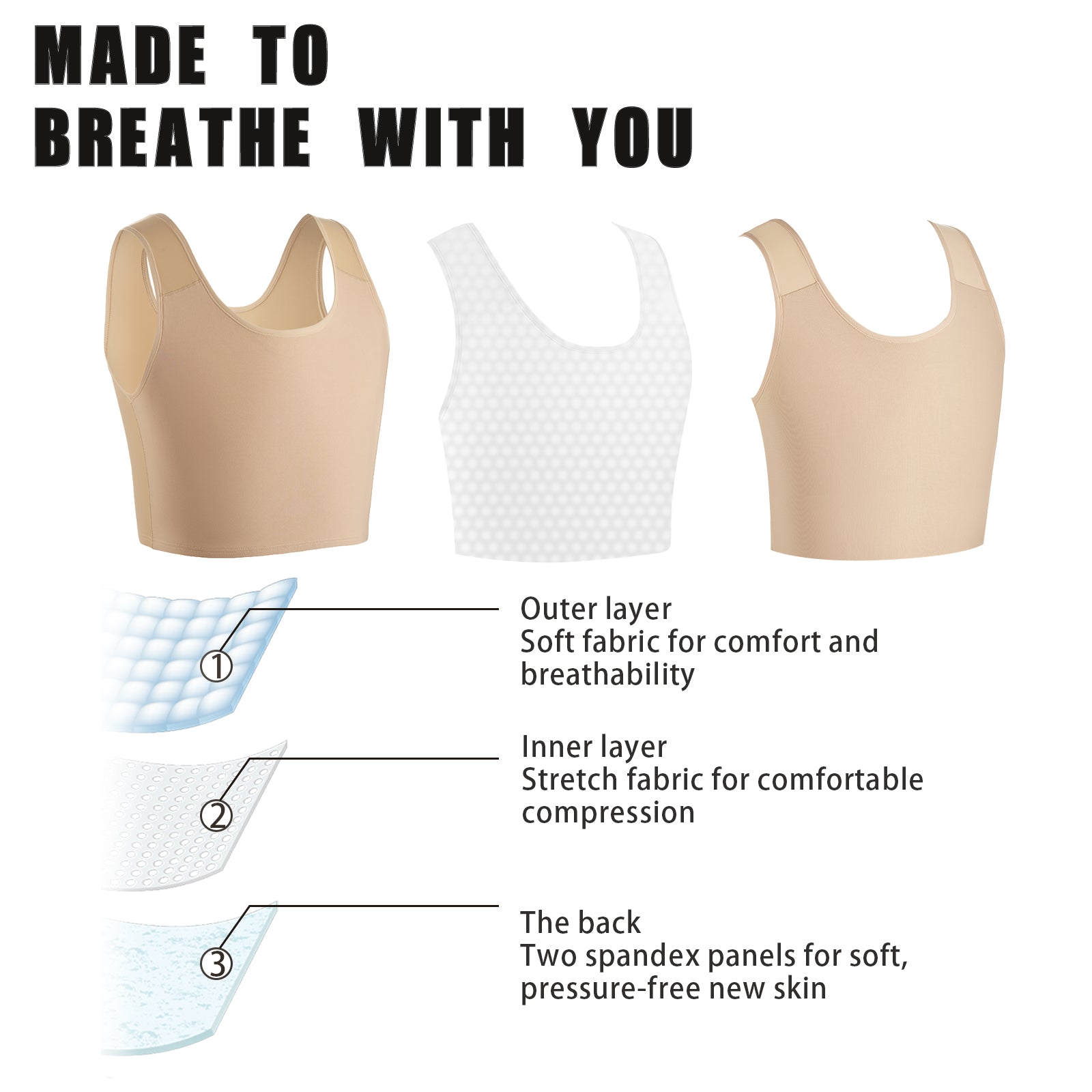 Buy Transgender Cosplay FTM Breathable Half Chest Binder, Cheap Chest ...